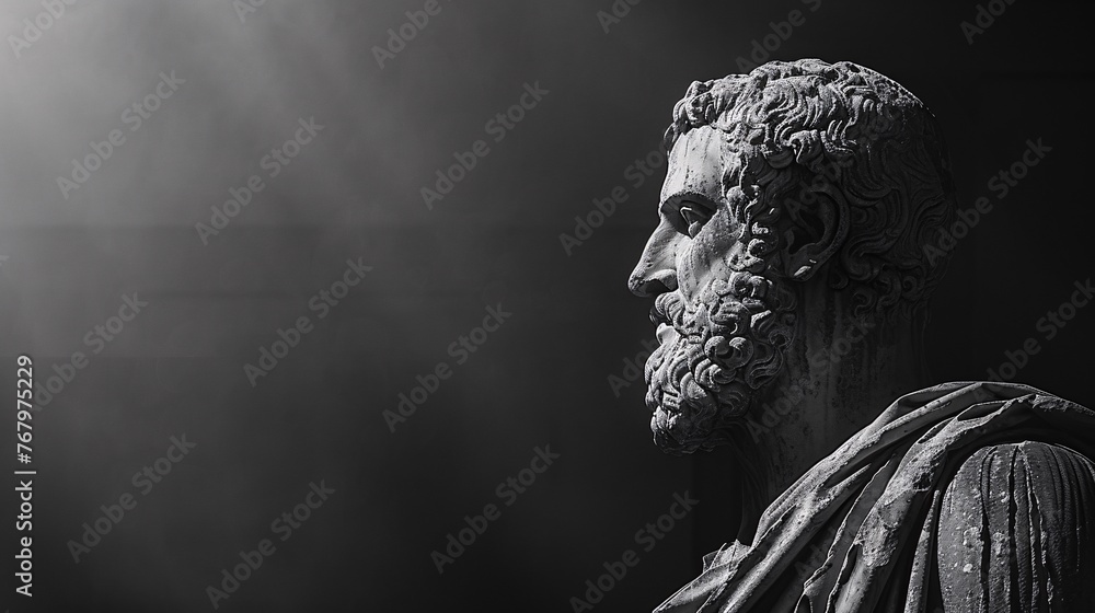 Foto de a dark of minimalist landscape depicting an ancient Greek ...