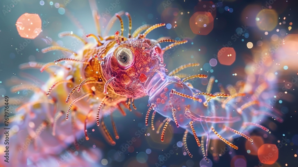 Macro image capturing the raw beauty of a parasite suitable for biology ...