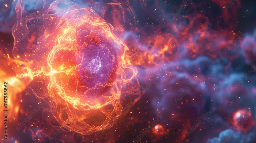 Realistic depiction of a nucleus showcasing its complexity and beauty ...