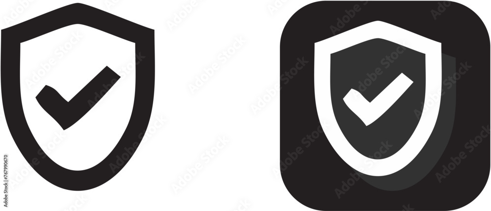 Set of security shield icons, security shields logotypes with check ... Set of security shield icons, security shields logotypes with check ...