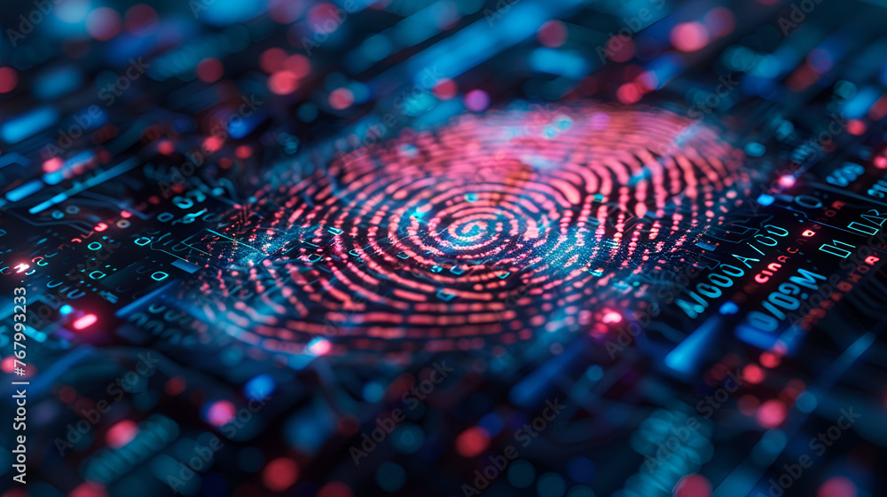 Digital fingerprint scanner scan biometric identity, fingerprint ...