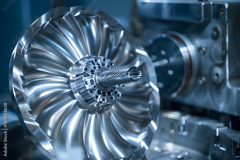 Inside a CNC Turning Drill Milling Factory: Processing a Steel Turbine ...