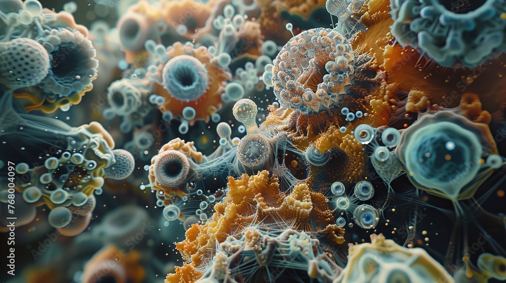 an image that magnifies the microscopic world, turning cellular ...