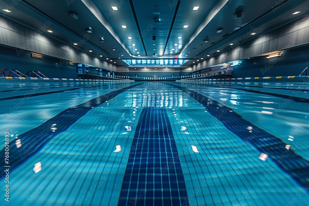The Olympic-sized pool glistened under the bright sun, its crystal ...