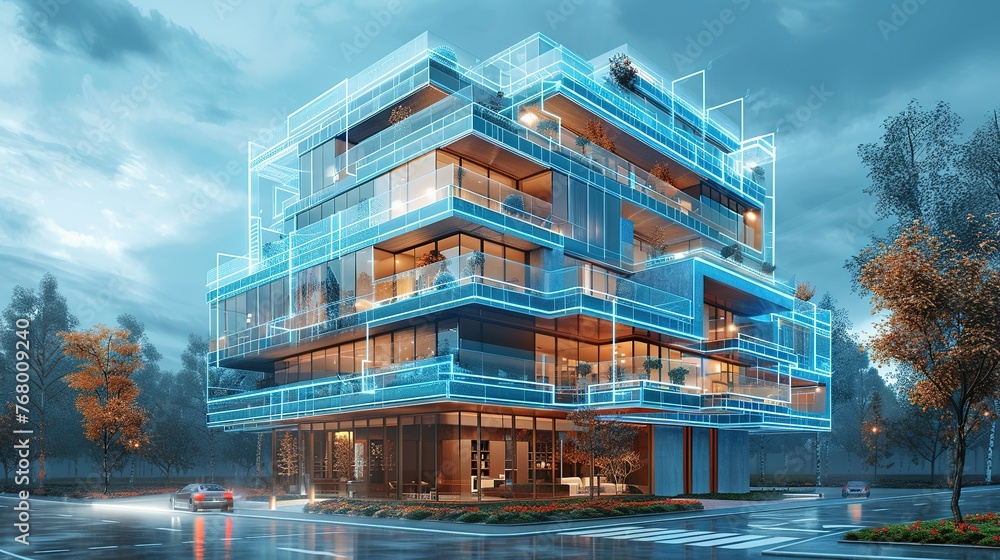 Design concept of a smart building. Engineering of smart building's ...