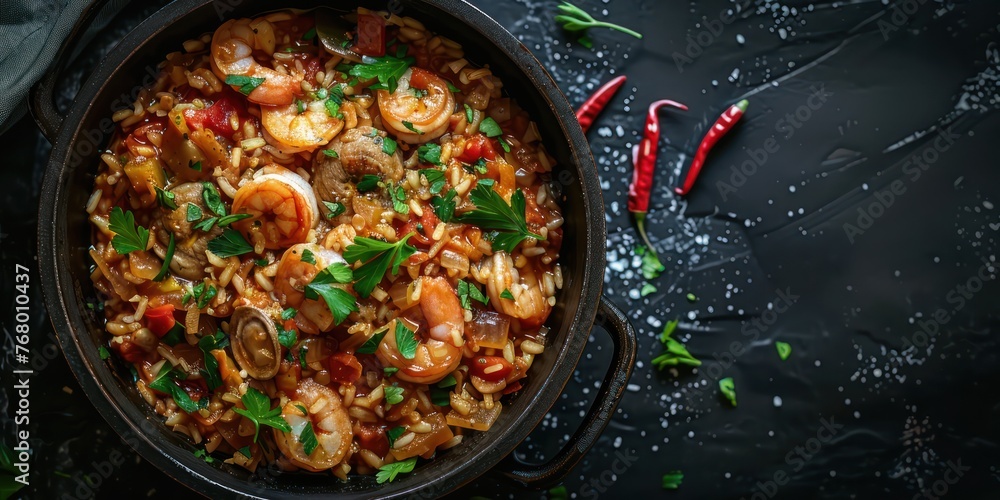 paella with seafood HD 8K wallpaper Stock Photographic Image Stock ...