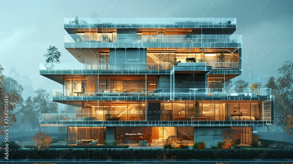 Design concept of a smart building. Engineering of smart building's ...