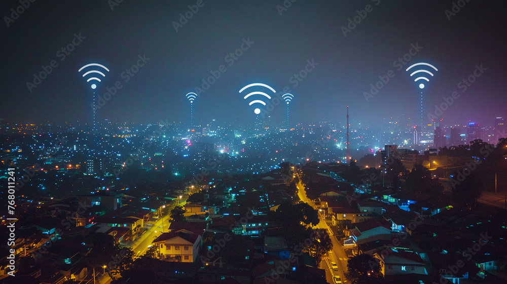 Wi-Fi sign indicates the available wireless network in the city so you ...