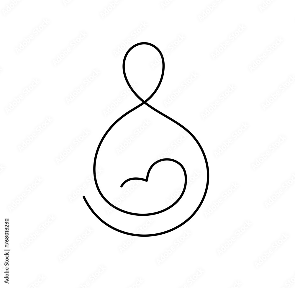 Vector isolated one sinle simple motherhood maternity mother with baby ...