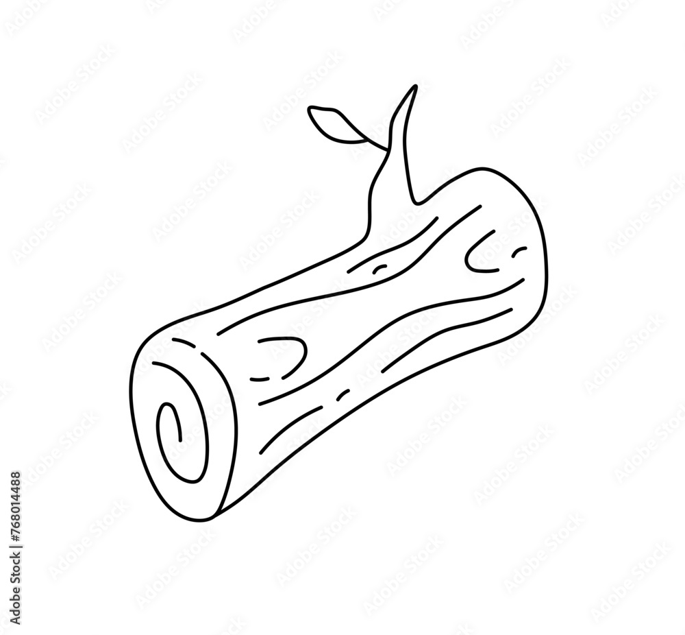 Vector isolated one single simple log with a knot firewood with ...
