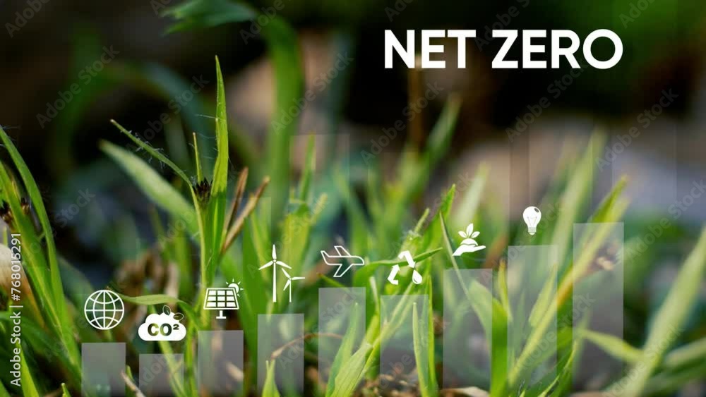 Net zero by 2050. Carbon neutral. Net zero greenhouse gas emissions ...