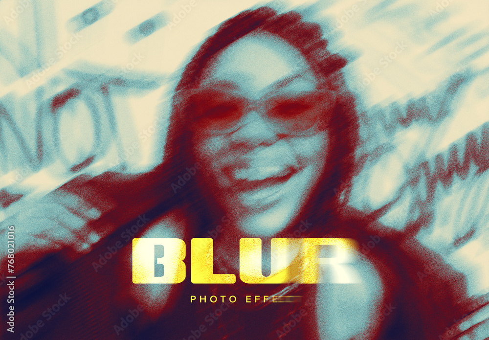 Blurry Haze Photo Effect Mockup Stock Template | Adobe Stock