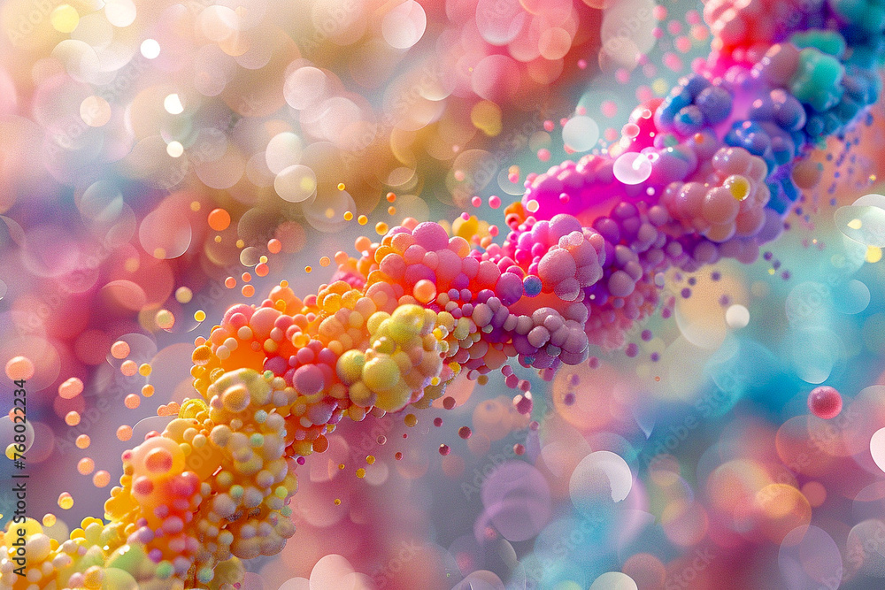 An abstract visualization of amino acids and proteins as building ...