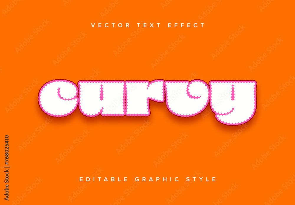 Scalloped Edge Text Effect Mockup Stock Template | Adobe Stock