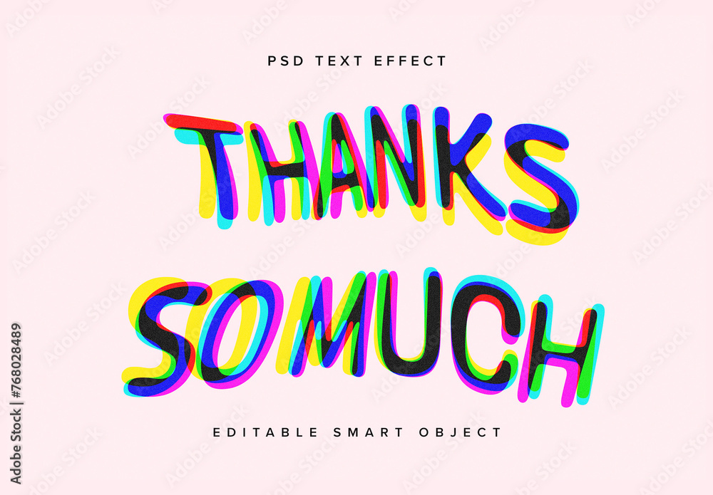 Offset Glitch Text Effect Mockup Stock Template | Adobe Stock