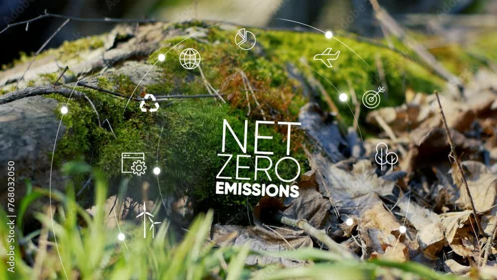 Net zero emission by 2050. Carbon neutral. Net zero greenhouse gas ...