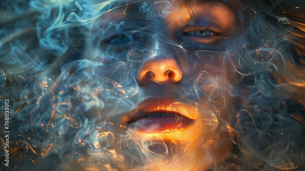 Visual depiction of odorcausing chemicals swirling around a teenager ...