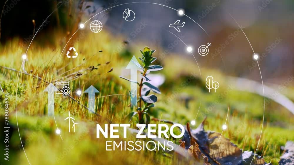 Net zero and carbon neutral concept. Net zero greenhouse gas emissions ...