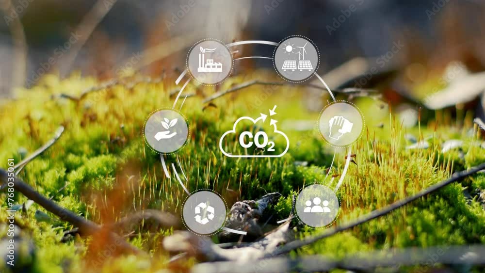 The concept of reduce co2 emission using clean energy and reduce ...