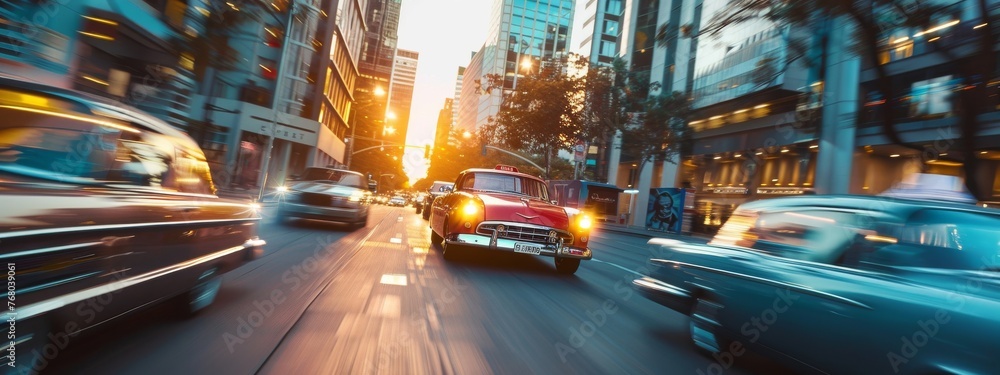 Vintage car rally with electric remakes of classic models from the 50s ...