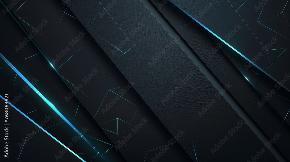 Dark geometric panels with subtle blue neon outlines for a sleek ...