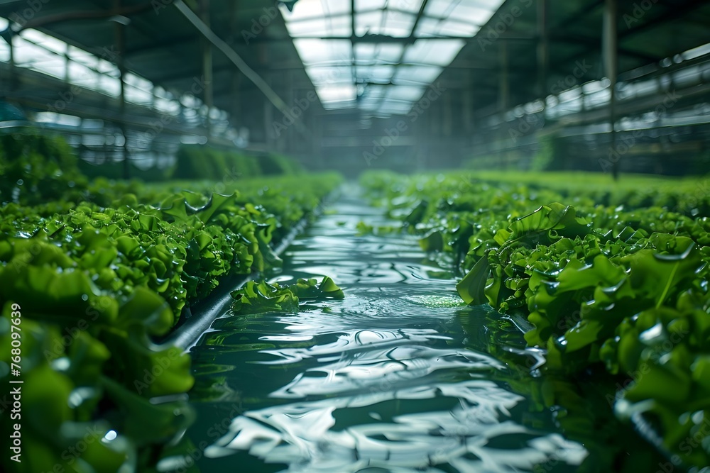 Thriving Aquaculture Farm Cultivating Lush Seaweed Algae for ...
