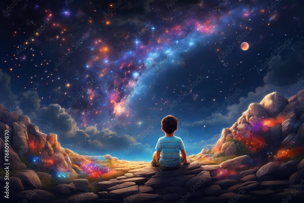 "Experience the magic of a child's imagination under a starry night sky ...