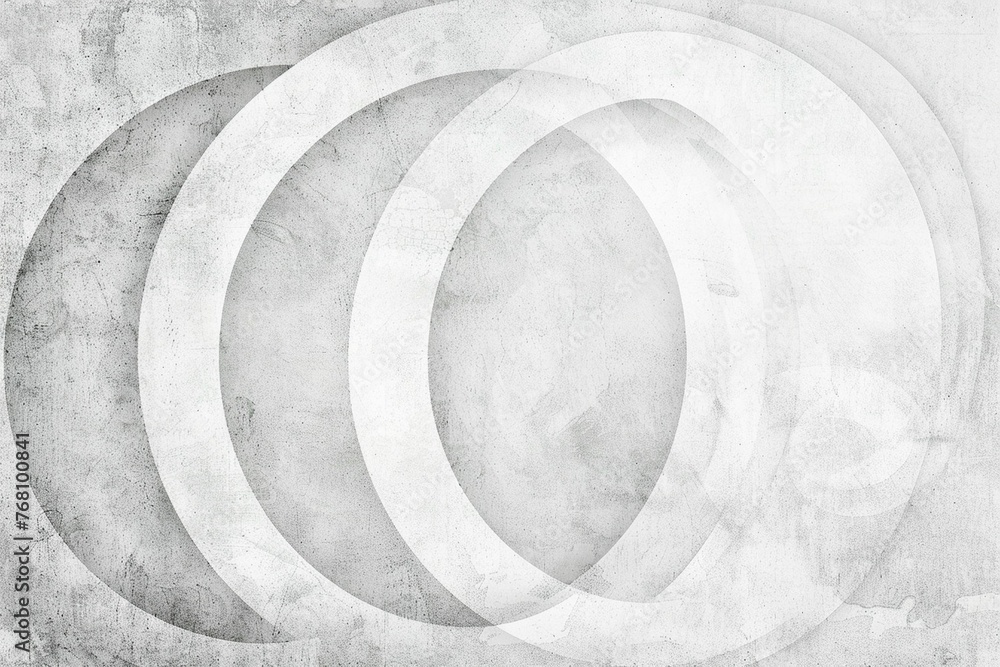 White Abstract Background With White Circle Rings in Faded Distressed ...