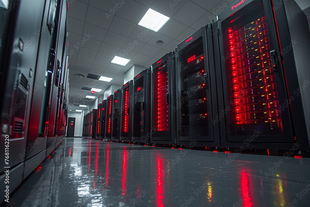 A shielded server room protected by firewalls and intrusion detection ...