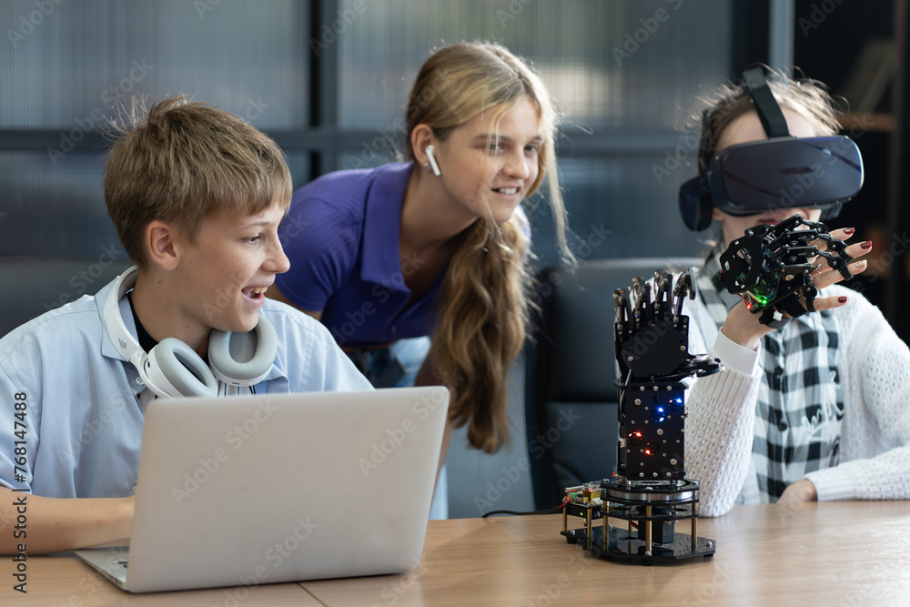 Multi-Cultural Children teenage. Education: Group of teenage doing the ...