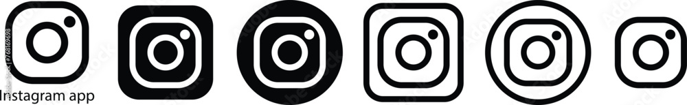 Instagram logo icons set. New social media platform. New social network ...