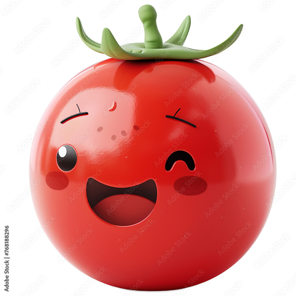2D kawaii girl A cute tomatoshaped timer with a smiling face ...