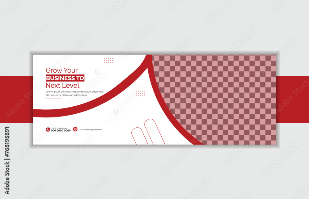 Facebook cover page Design Mockup Stock Vector | Adobe Stock