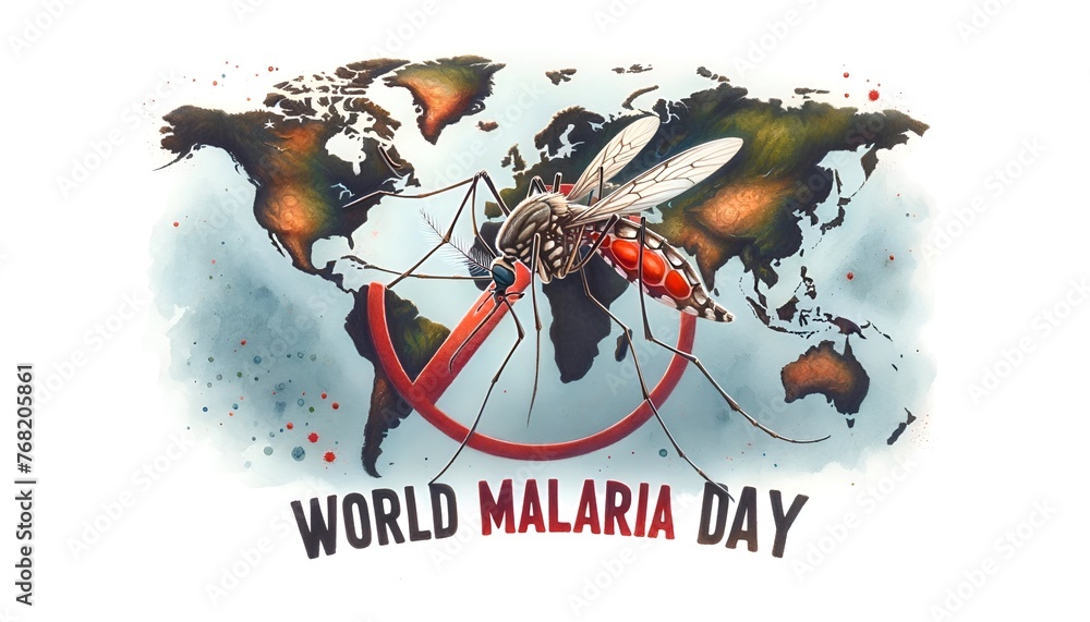 Watercolor painting poster for world malaria day Stock Illustration ...