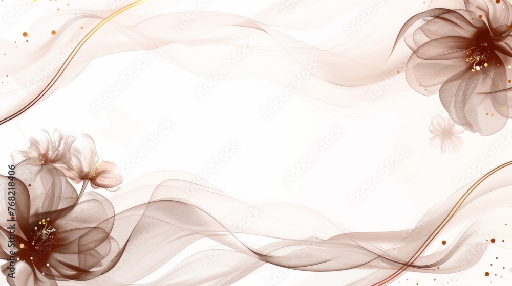 Soft, translucent florals in shades of cream and gold dance across ...