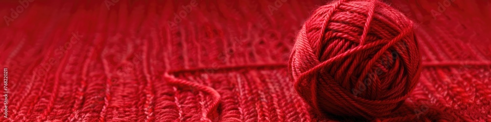 Knit Up Your Yarn Crafts with a Threaded Red Yarn Ball Banner Header ...