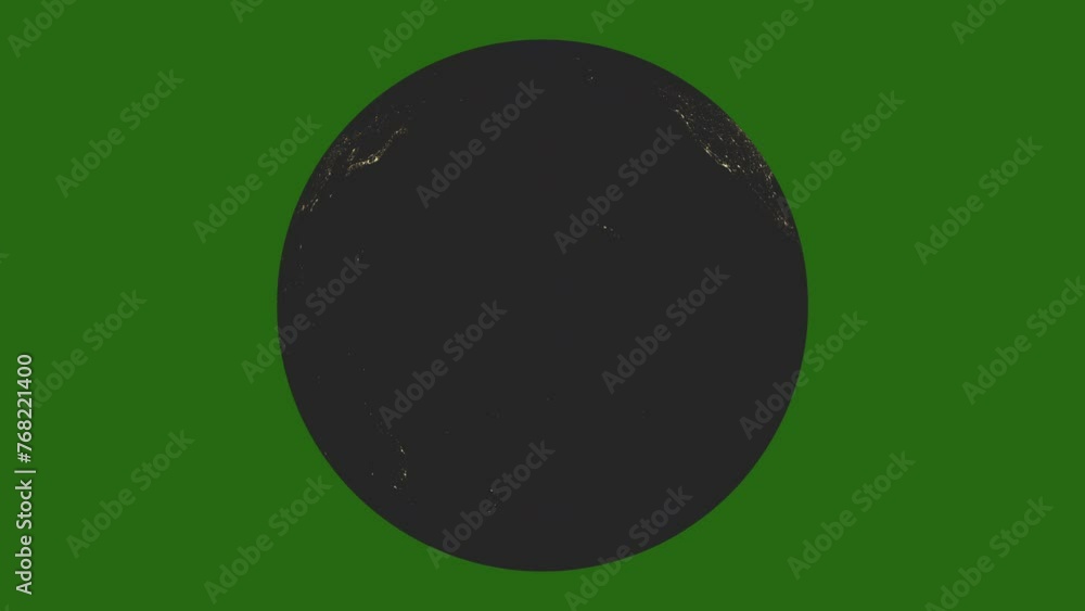 Night side of planet earth. The earth rotates around its axis on a ...