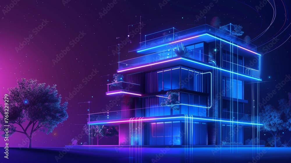 Design concept of a smart building. Engineering of smart building's ...