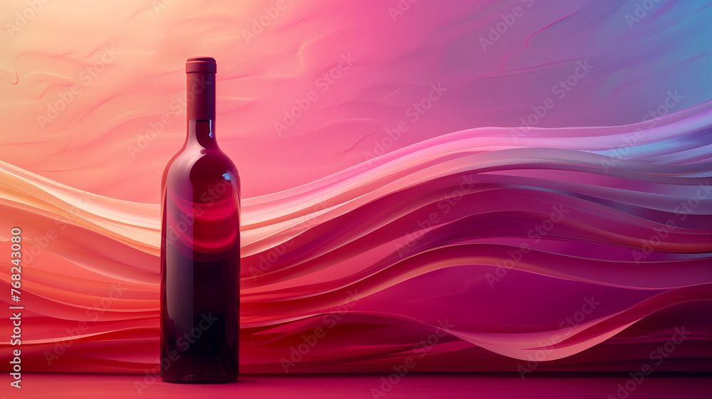 Bottle of wine concept background banner design. Alcohol drink poster ...