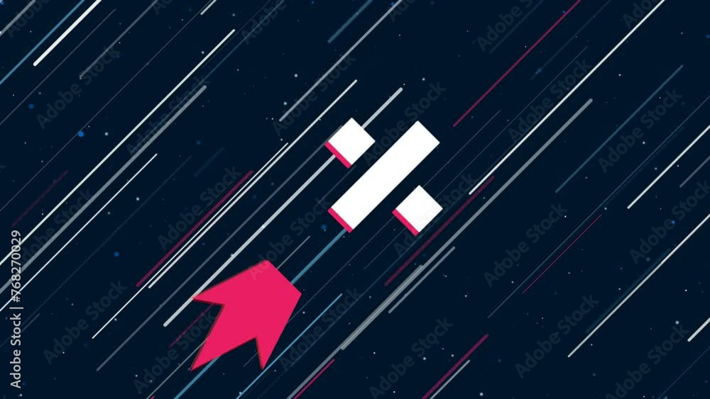 Division symbol flies through the universe on a jet propulsion. The ...