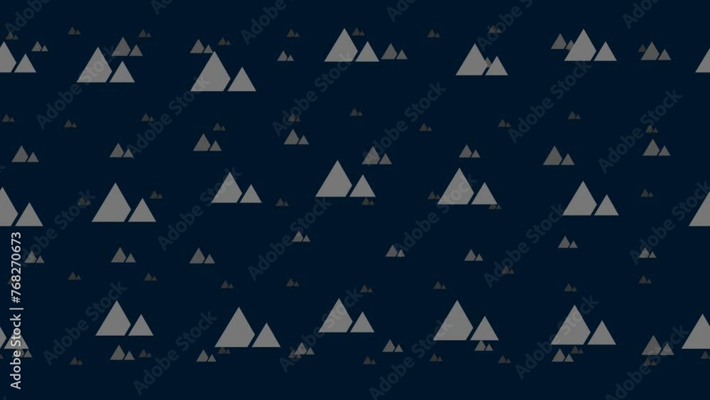 Mountains symbols float horizontally from left to right. Parallax fly ...