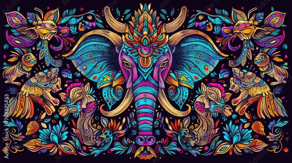 many animals, mandala style animals, the world of mandala style animals ...