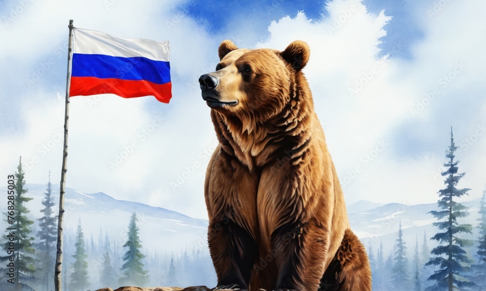 Symbol associated with the country Russia - watercolor illustration ...