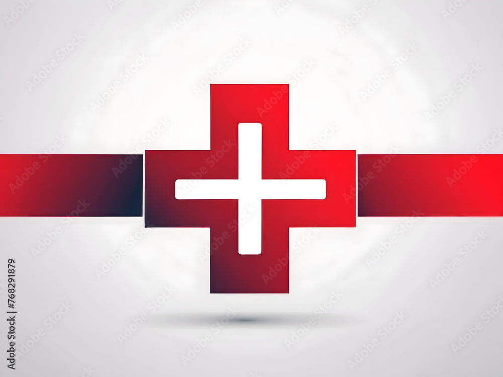 Vibrant red plus sign: Eye-catching healthcare banner design for your ...
