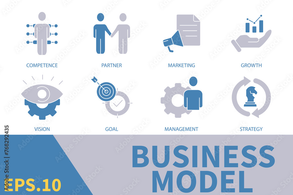 business model icons set . business model pack symbol vector elements ...