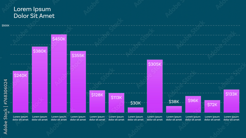 Responsive Vertical Bar Chart For Design And Data Visualization Design And Slide Presentation