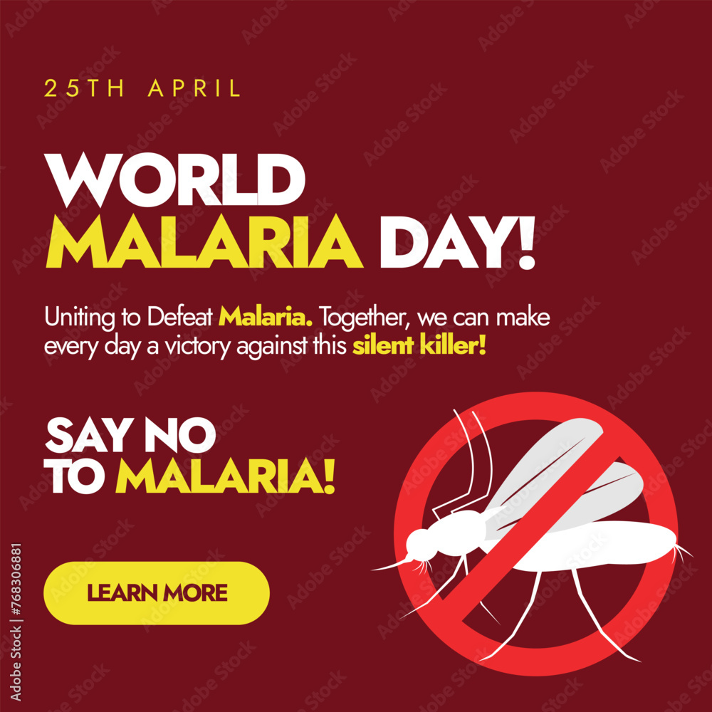 World Malaria Day. 25th April World Malaria day celebration banner with ...