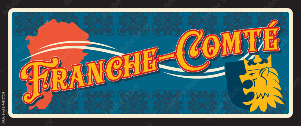 Franche comte French region, France territory and area. Vector travel ...