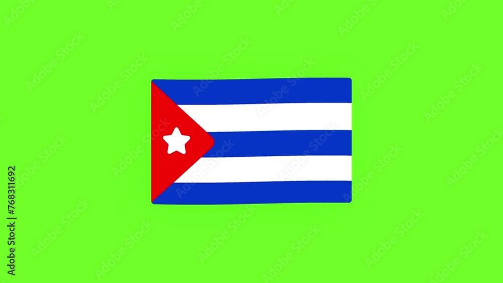 Cuba Flag isolated on Green Screen background. National Cuba Flag ...