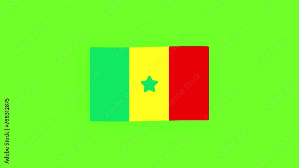 Senegal Flag isolated on Green Screen background. National Senegal Flag ...